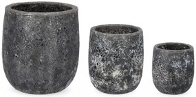 BIZZOTTO Set 3 květináčů DUYEN antracitový