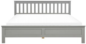 Dřevěná postel 180 x 200 cm šedá MAYENNE Beliani