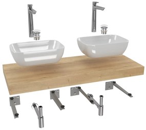 Koupelnová sestava Hansgrohe s deskou pod umyvadlo Dolce 120x8x50 cm dub halifax KSETDO18