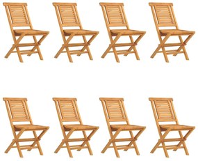 vidaXL Skládací zahradní židle 8 ks 47x63x90 cm masivní teakové dřevo