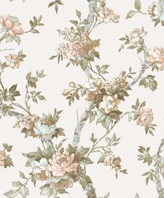 Bílá vliesová květinová tapeta na zeď, 84000, Blooming Garden, Cristiana Masi by Parato