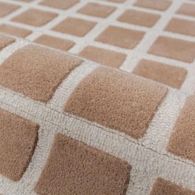 Růžový ručně tkaný vlněný koberec 140x200 cm Renga Wool – Flair Rugs