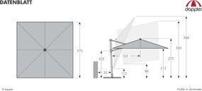 Derby DX 280 x 280 cm modrá