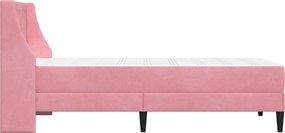 Rám postele s matrací s matrací Růžová 100 x 200 cm samet 3414780