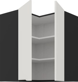 ARIA wb | horní kuchyňská skříňka 60x60 GN-72 2F (90°) rohová s policemi | 60x60 cm | černá/bílá