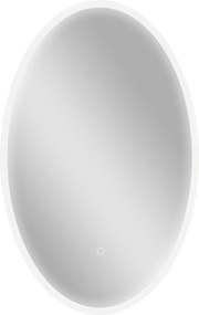 HOMCOM koupelnové zrcadlo s osvětlením 80 x 50 cm, oválné LED zrcadlo, proti zamlžení, 3 barvy světla, stmívatelné, transparentní