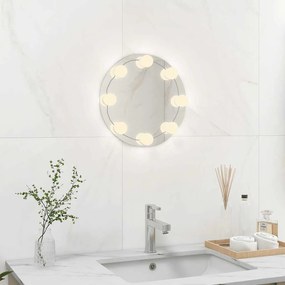 Nástěnné zrcadlo bez rámu s LED osvětlením kulaté sklo 3078646