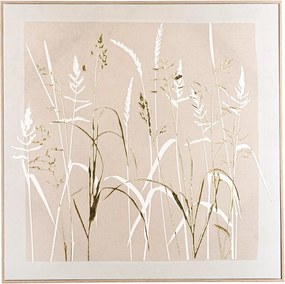 BIZZOTTO Obraz v rámu 60 x 60 cm béžový s lučními motivy 0245261