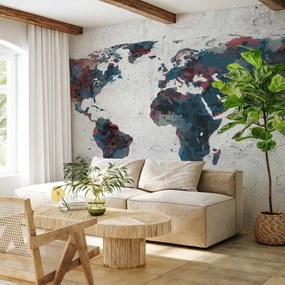 Fototapeta World map on the wall