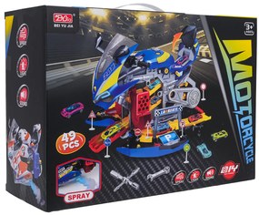 RKToys Motocykl s dílnou 2v1 – sada malého mechanika