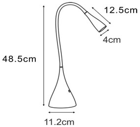 Lucide 18650/03/31 - LED Stmívatelná stolní lampa ZOZY LED/4W/230V bílá