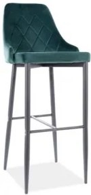 Casarredo Barová čalouněná židle REX VELVET zelená/černá