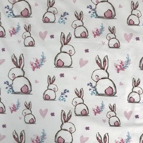 Bavlněné povlečení do postýlky BUNNY SWEET bílé Rozměr povlečení: 40 x 60 cm | 100 x 135 cm