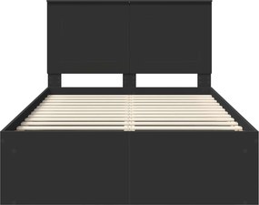 Rám postele s čelo Černá 120 x 200 cm Masivní borové dřevo 3409382
