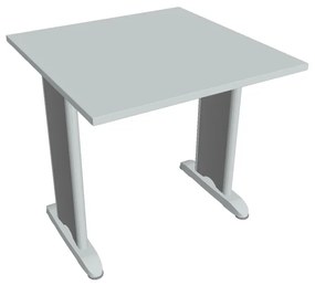 Stůl jednací rovný 80 cm - Hobis Flex FJ 800 Dekor stolové desky: šedá, Barva nohou: Stříbrná