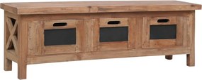 TV stolek se 3 zásuvkami 120 x 30 x 40 cm masivní mahagon 283913