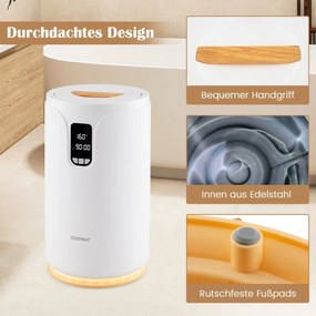Costway 20 L ohřívač ručníků s LED světelným ohřívačem ručníků ohřívací vědro