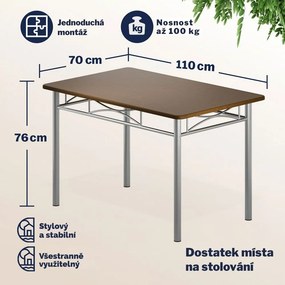 Jídelní set PAUL, 5-dílná, tmavý dub Casaria