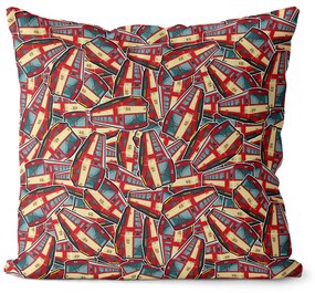 Polštář 810 červená pattern (Velikost: 40 x 40 cm)