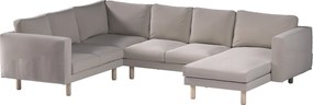 Potah na pohovku IKEA Norsborg rohová, 5-místná se šezlongem barva béžová látka sametová