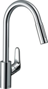 Hansgrohe Focus M41, páková kuchyňská baterie 240, Eco, vytahovatelná sprška, 2jet, chromová, HAN-31833000