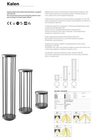 Redo 90578 - LED Venkovní lampa KALEN LED/8W/230V 3000K 50 cm IP65 antracit
