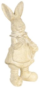 Krémová velikonoční dekorace králíka Métallique – 6x6x13 cm