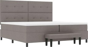 Postel s boxspringem s čelo Taupe 200 x 200 cm textil 3344097