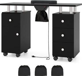Costway Manikúrní stůl s elektrickým odsáváním prachu a podpěrou