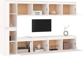 TV skříňky 6 ks bílé masivní borové dřevo 3100235
