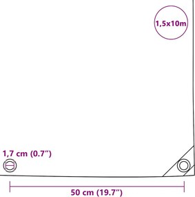 Plachta 650 g/m² 1,5 x 10 m zelená 144895