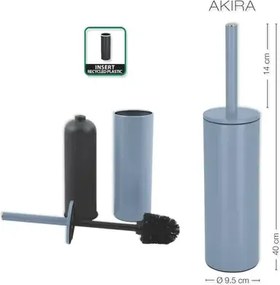 Spirella AKIRA WC štětka matná mlhově modrá / ocel