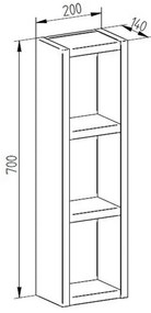 Mereo Aira koupelnová skříňka 20 cm horní policová dub CN726S