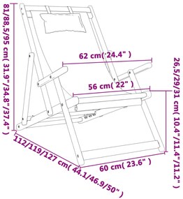 Skládací plážová křesla 2 ks modrá textil,  3214481