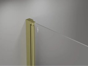 Mexen Otevírací sprchové dveře MIST (d+d) 80x200 cm 6 mm broušené zlato, průhledné, 8A7-080-000-55-00
