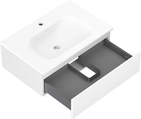 Mexen Orio, koupelnová skříňka 70 cm s umyvadlem Vela, 1 zásuvka, bílá matná, 91A10-07023-1-BF01-W23M01