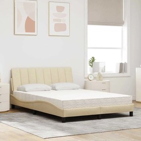 Postel s matrací Hanko krémová 140 x 200 cm textil 3310536
