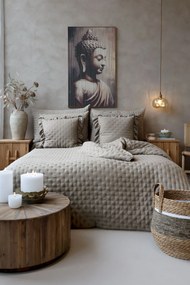 Měkký taupe prošívaný přehoz Aix Soft na dvoulůžko – 260*240 cm