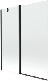 Mexen Flip, 1-křídlová vanová zástěna 140 x 150 cm, 6 mm čiré sklo, černý profil, 894-140-101-70-00