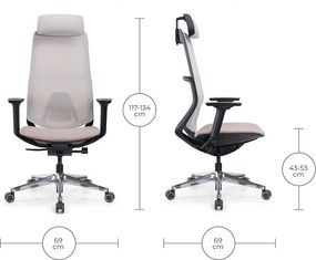 Ergonomická síťovaná kancelářská židle MOSH Airflow 406 – béžová