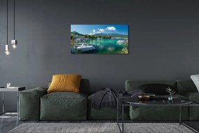 Obrazy na plátně Řecko Marina moře hory 140x70 cm