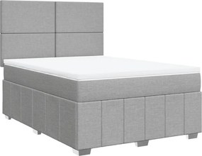 Box spring postel s matrací světle šedá 160 x 200 cm textil 3291712