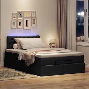Osmanský postel s matrací černá 120x200 cm textil 3312383