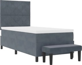 Postel s boxspringem s čelo Tmavě šedá 200 x 100 cm samet 3344559