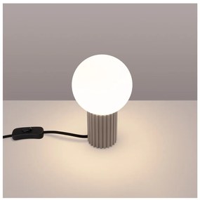 Taupe stolní lampa se skleněným stínidlem (výška 19 cm) Orbital – Sollux
