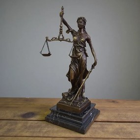 Spravedlnost Themis – Justitia, bronzová socha bohyně práva, elegantní umělecká dekorace
