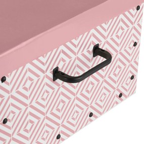 Skládací úložná krabice - karton box Compactor Nordic 50 x 40 x v.25 cm, růžová (Antique)
