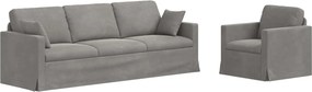 Set pohovek 2 ks Světle šedá samet 3407625