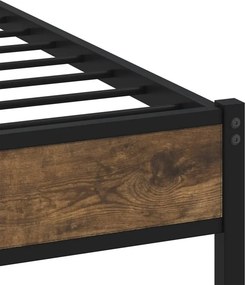 Kovový rám postele bez matrace kouřový dub 183 x 213 cm 3308483