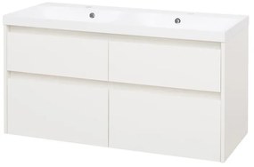 Mereo Opto, koupelnová skříňka s umyvadlem z litého mramoru 121 cm, bílá CN913M